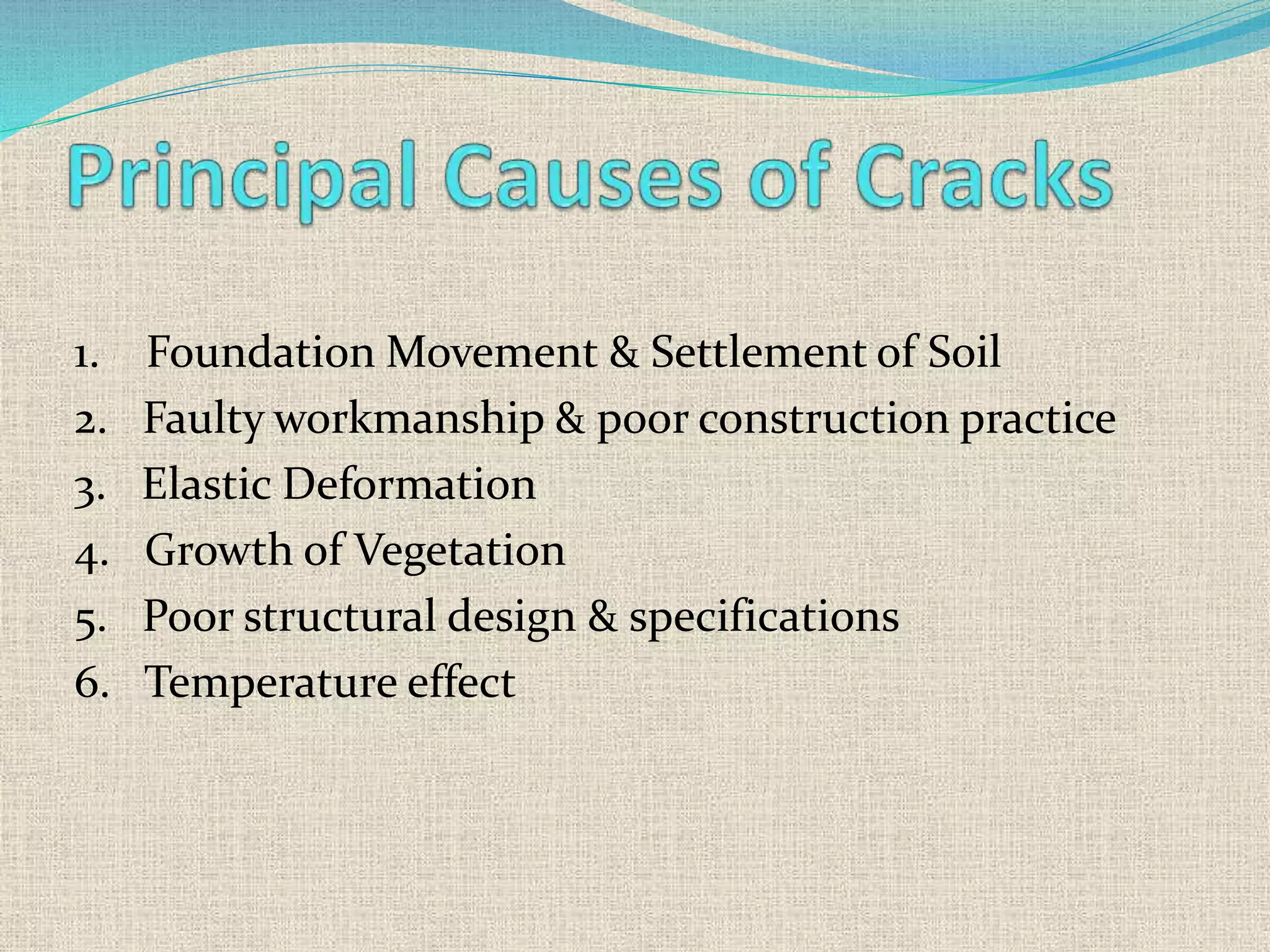 Building crack,types,causes & its repairing | PPTX