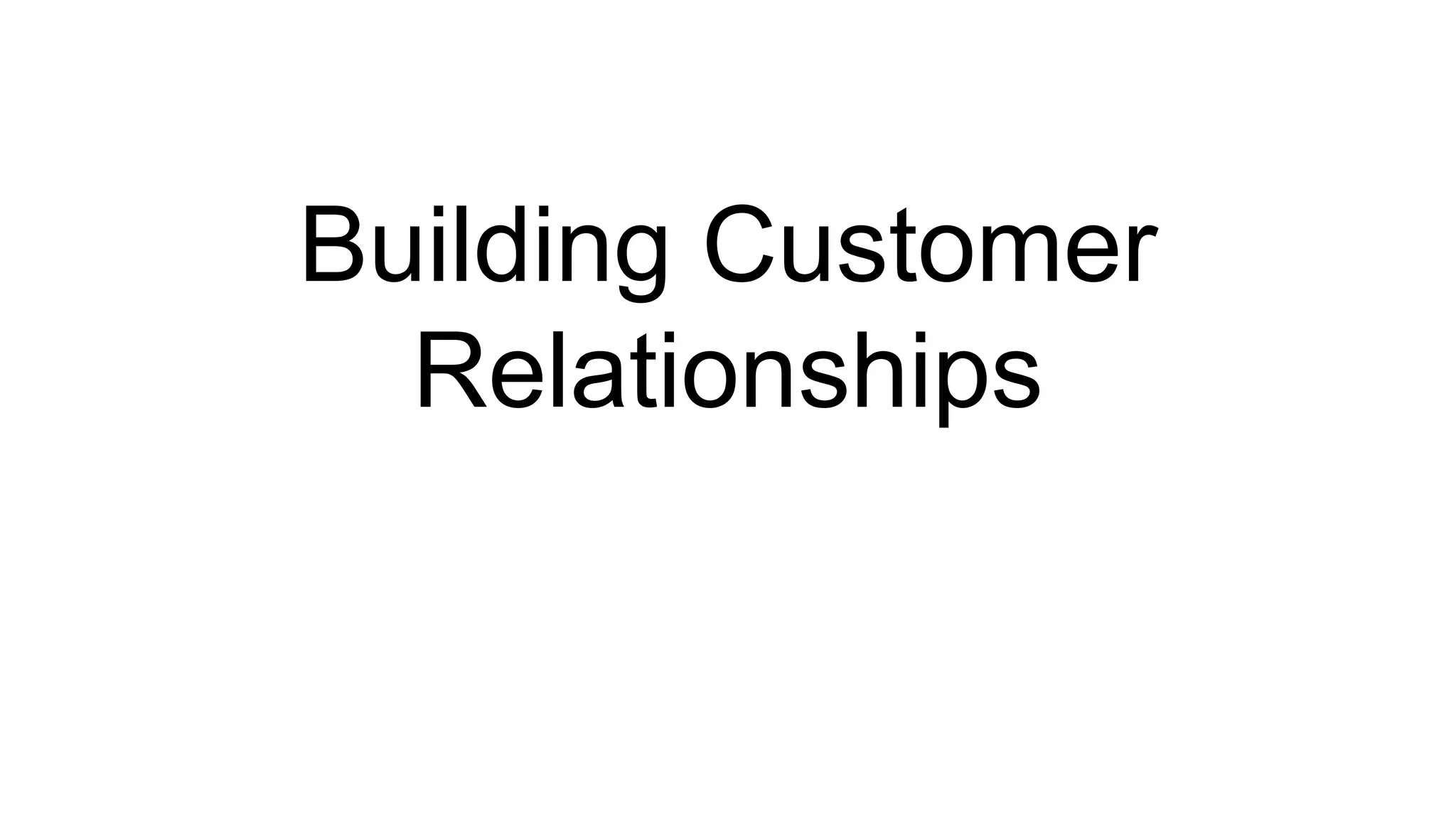 Building customer relationships crm2 | PDF