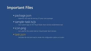 Building Custom Visual Studio Team Service Build Tasks With VSTS DevOps Task SDK | PPT