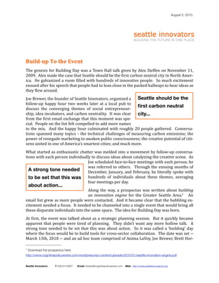 Seattle Innovators - A Case Study in Culture Design | PDF