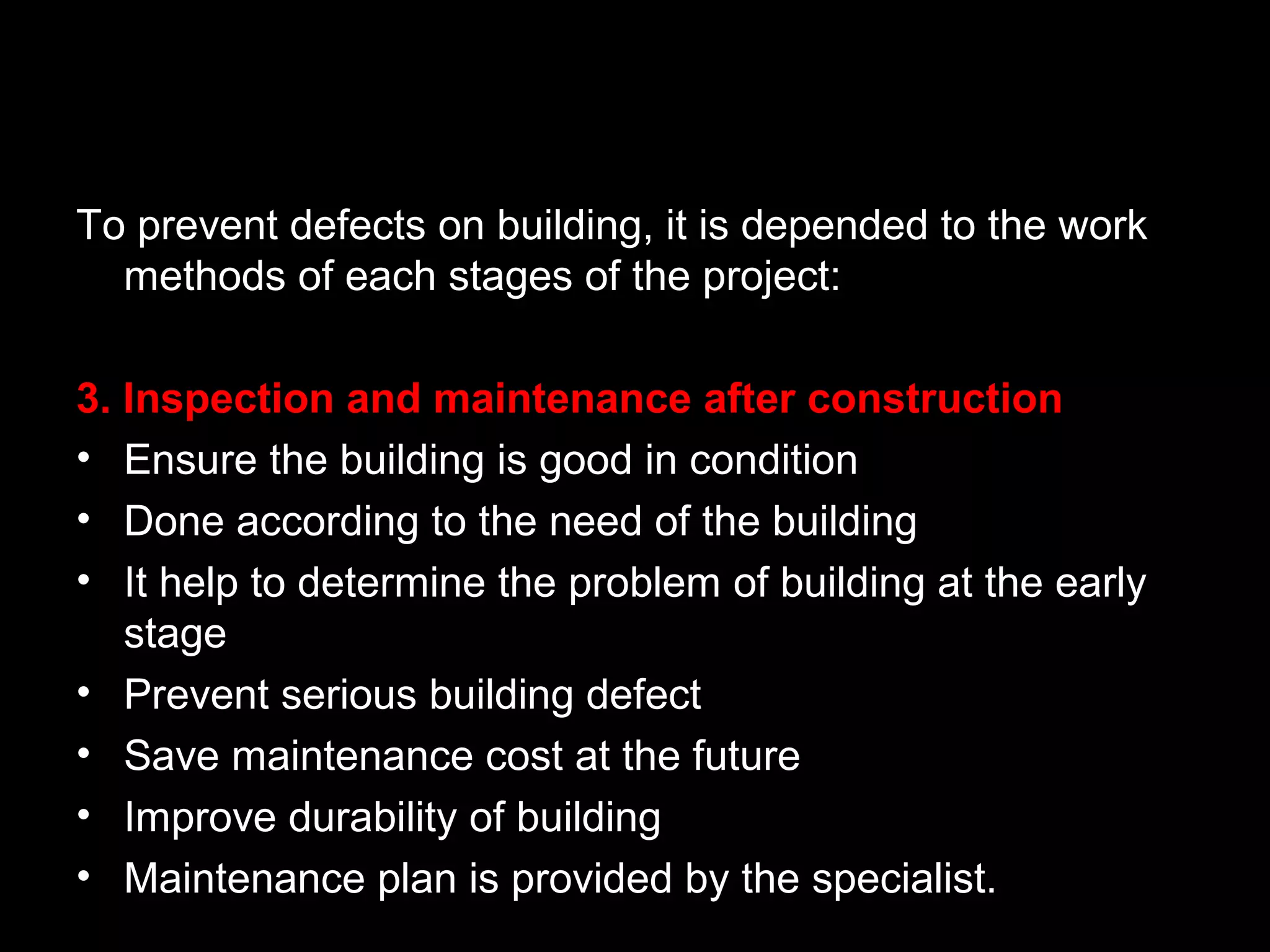 Building defect, Structure 1, ARC3400, FRSB, Universiti Putra Malaysia ...
