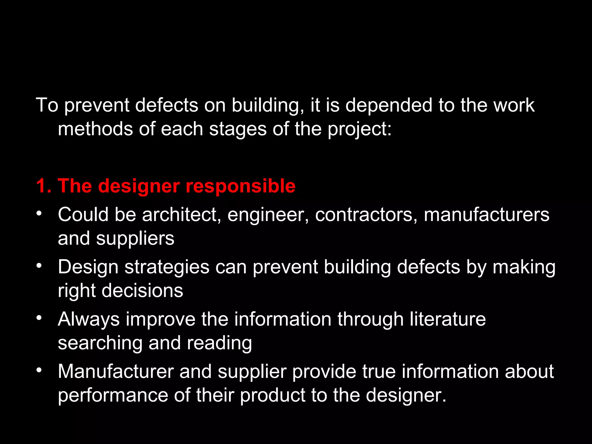 Building defect, Structure 1, ARC3400, FRSB, Universiti Putra Malaysia ...
