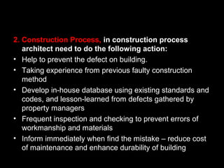 Building defect, Structure 1, ARC3400, FRSB, Universiti Putra Malaysia ...
