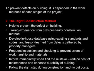 Building defect, Structure 1, ARC3400, FRSB, Universiti Putra Malaysia ...
