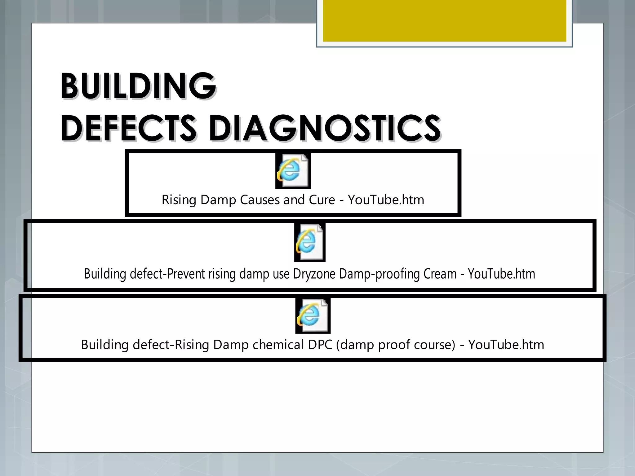 019 Buiding defects diagnostics | PPT