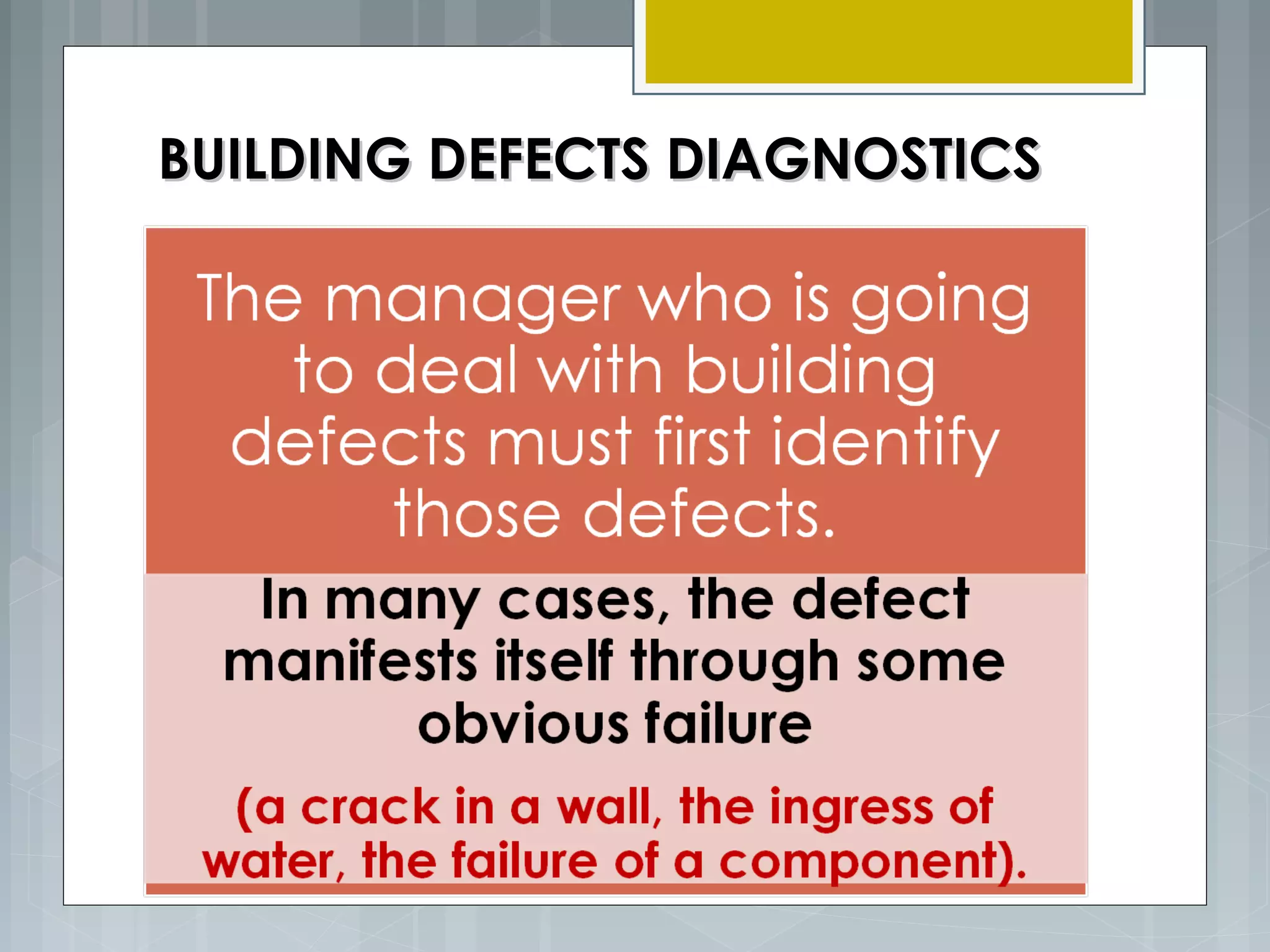 019 Buiding defects diagnostics | PPT