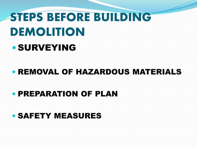 Building demolition techniques and methods | PPTX | Civil Engineering ...