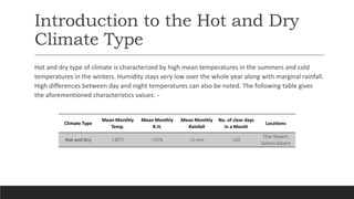 Building design in hot and dry climate | PPTX