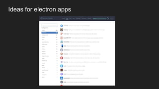 Building desktop applications for fun with electron | PDF
