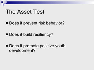 Building developmental assets in our schools | PPT