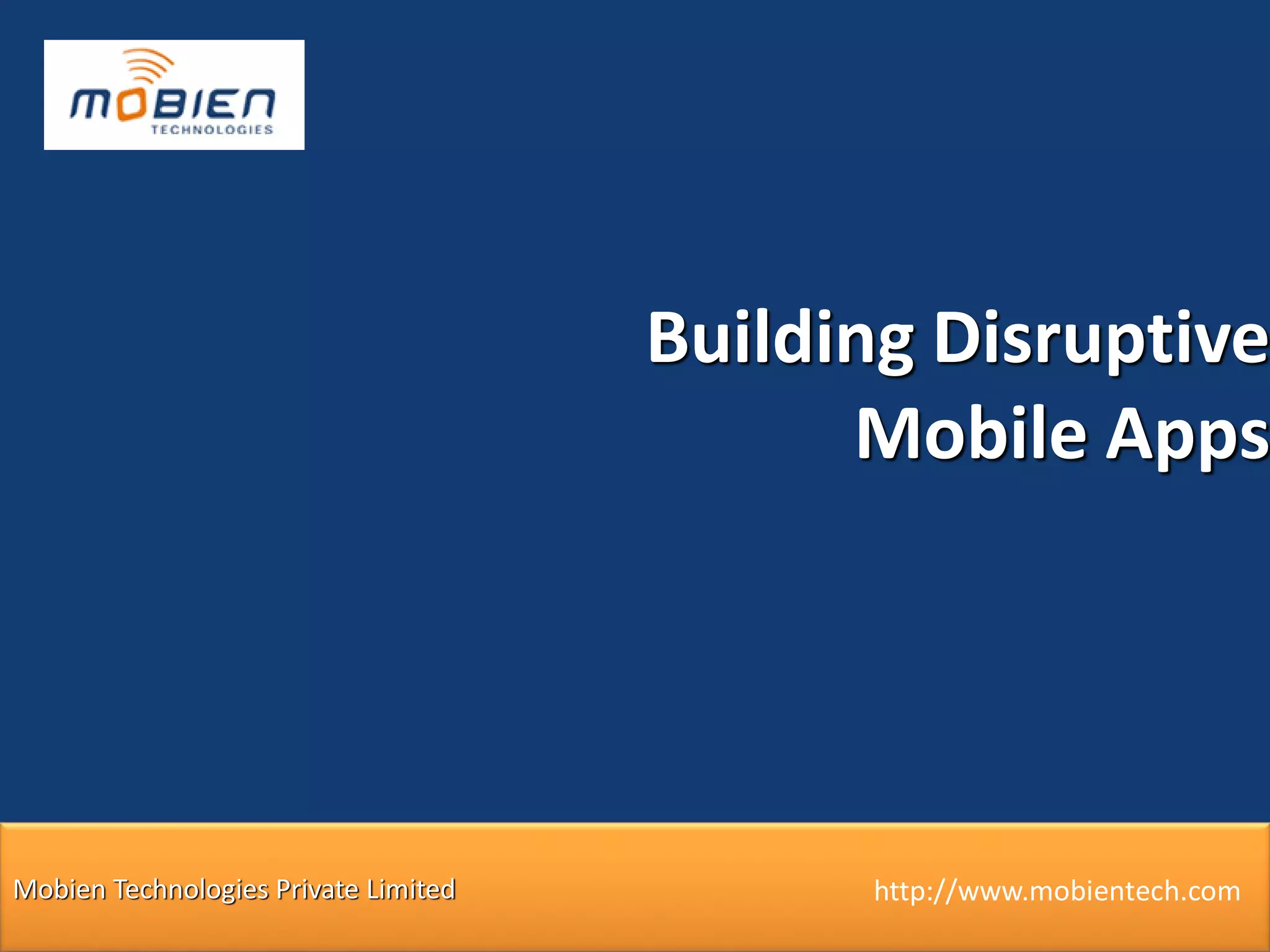 Building Disruptive Mobile Apps | PDF