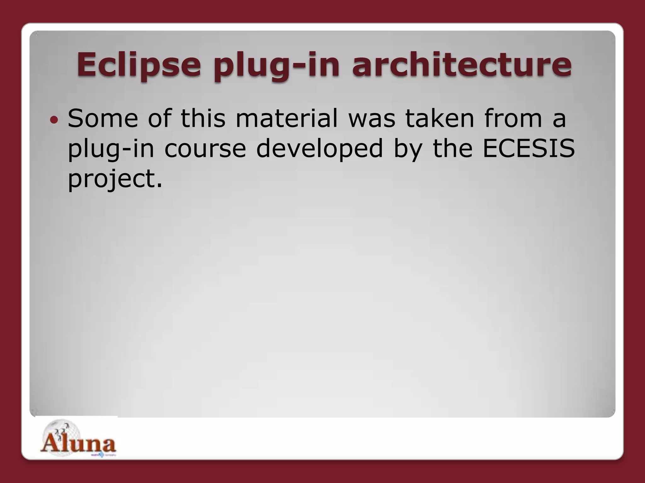 Building Eclipse Plugins | PPT