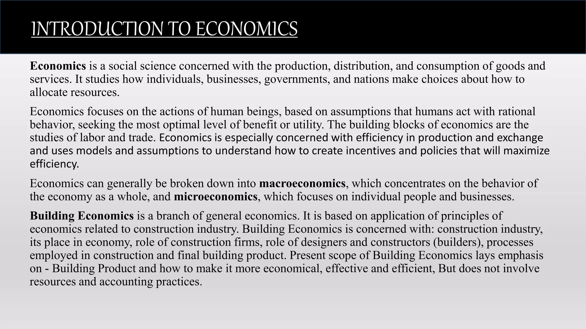 Building economics | PPTX | Economy | Business and Finance