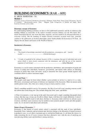 Building economics complete notes m1 m2m3m4 AKTU | PDF | Economy ...