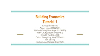 Building economics tutorial 1 | PPTX