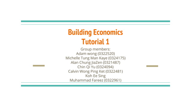 Building economics tutorial 1 | PPT