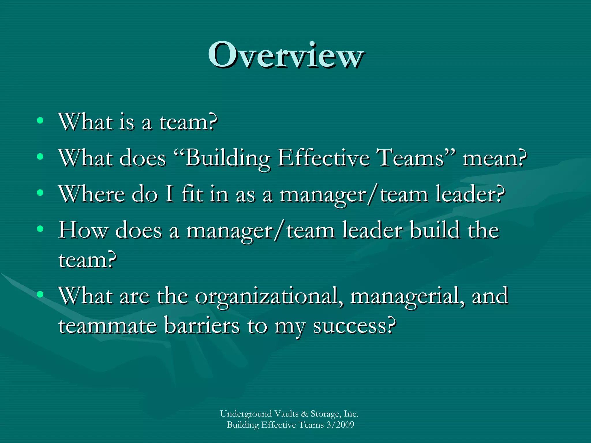 Building Effective Teams | PPT | Executive Leadership & Management | Business