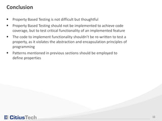 Building Efficient Software with Property Based Testing | PPT