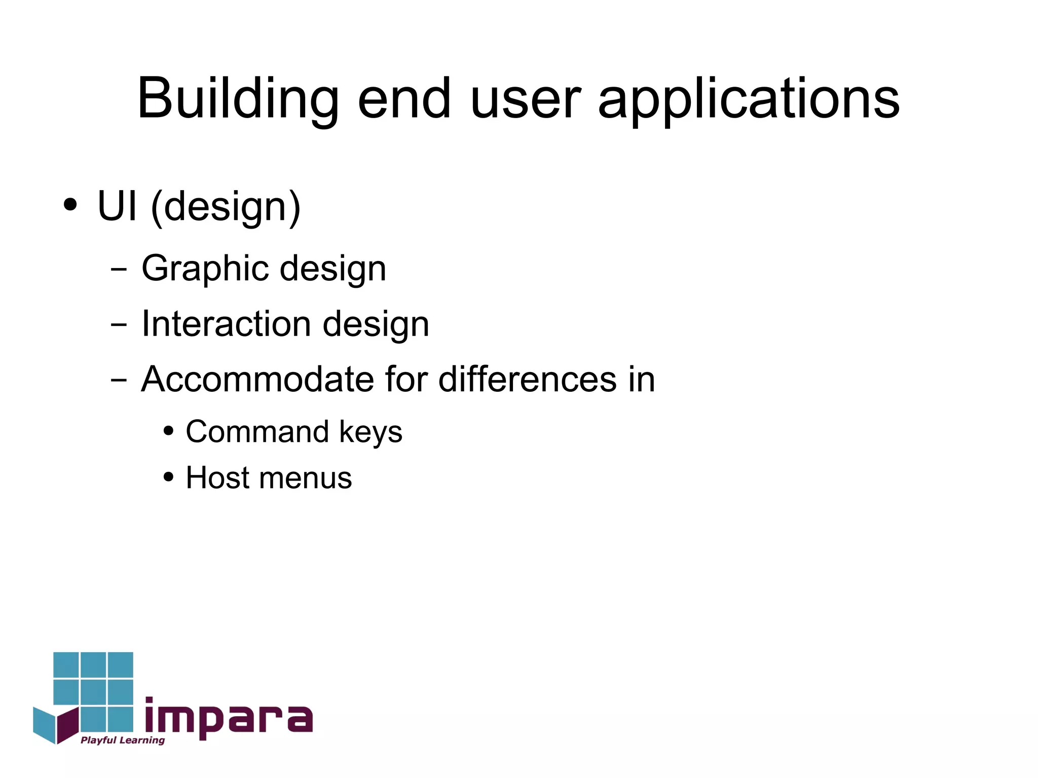 Building end user applications | PPT
