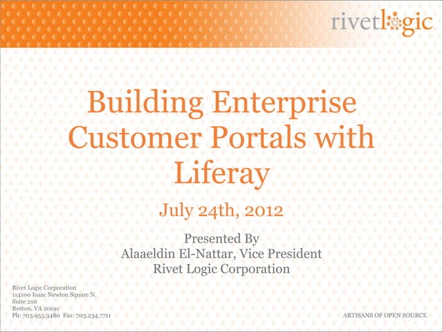 Building Enterprise Customer Portals With Liferay | PPT