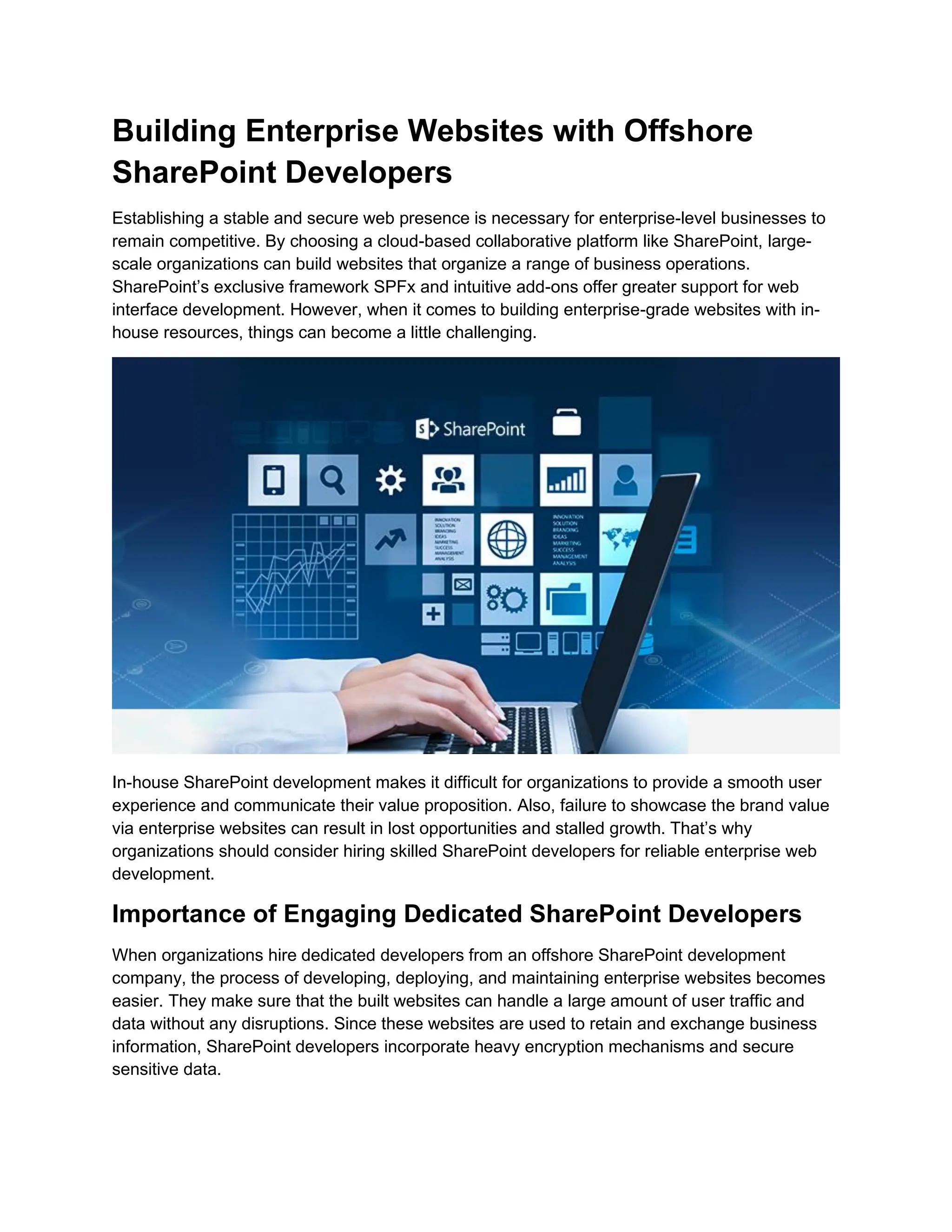 Create Scalable Enterprise Websites with Offshore SharePoint Developers ... Create Scalable Enterprise Websites with Offshore SharePoint Developers ...