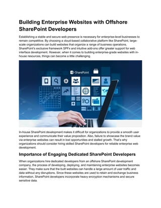 Create Scalable Enterprise Websites with Offshore SharePoint Developers ...