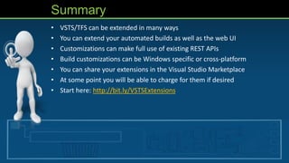 Building Extensions in VSTS and TFS | PPT