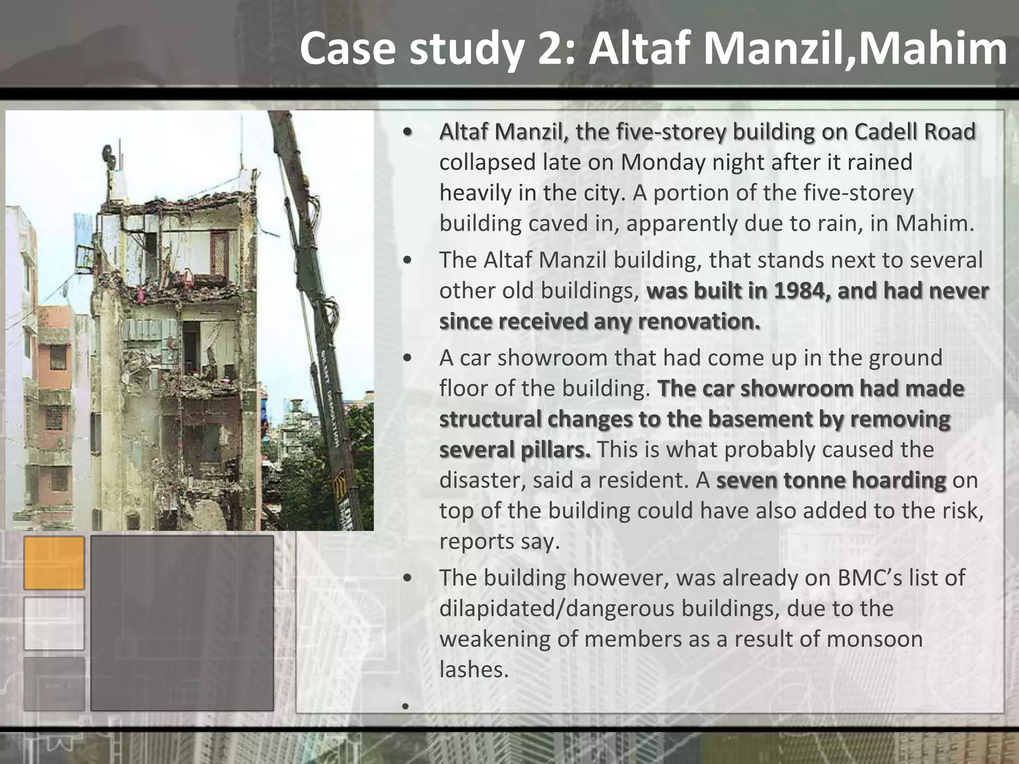 Building Failures and its Causes- Theory of structures | PPTX