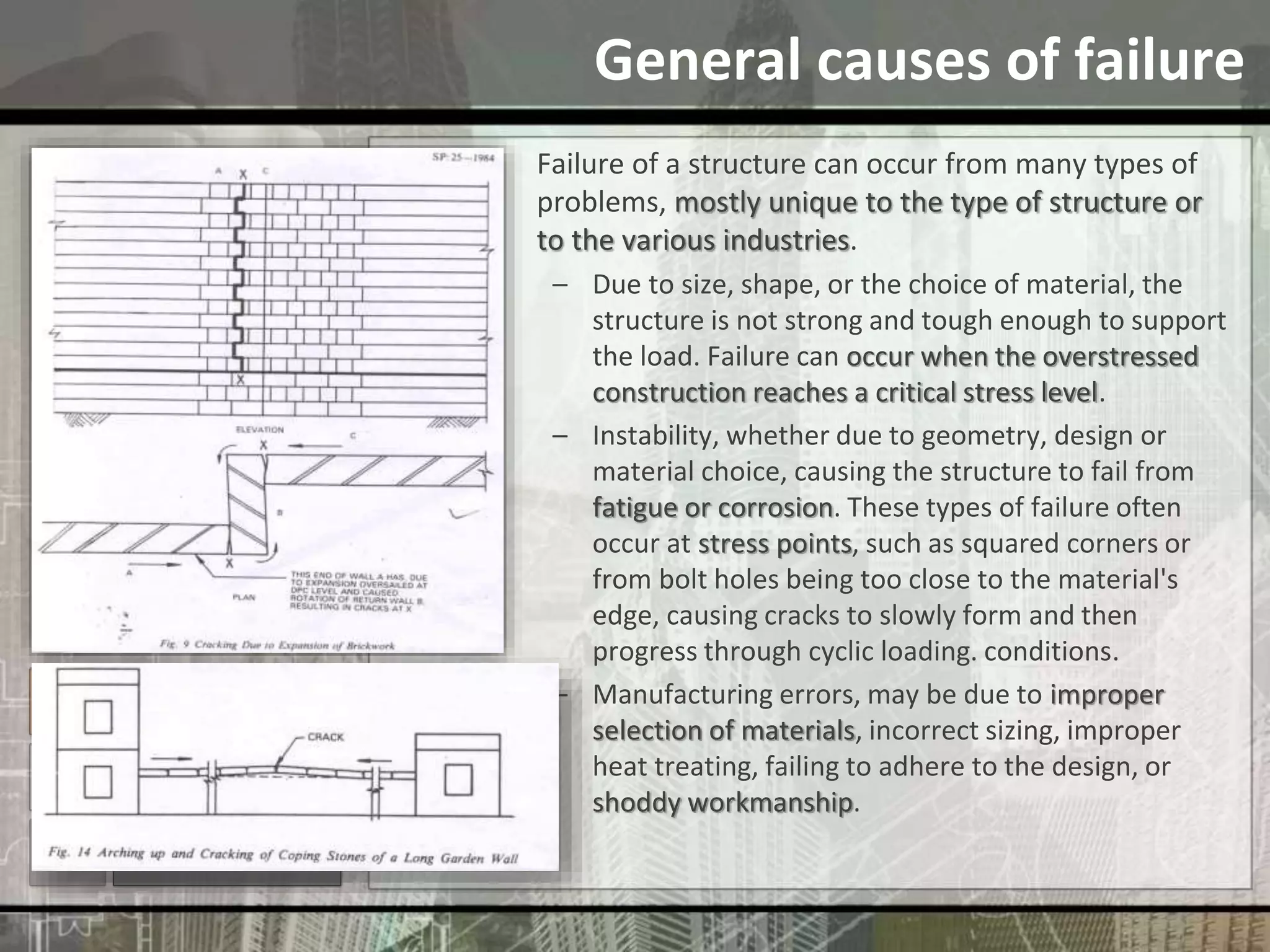 Building Failures and its Causes- Theory of structures | PPTX