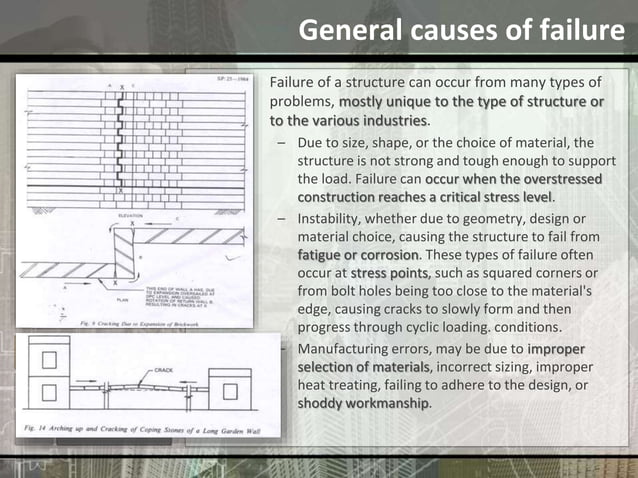 Building Failures and its Causes- Theory of structures | PPTX