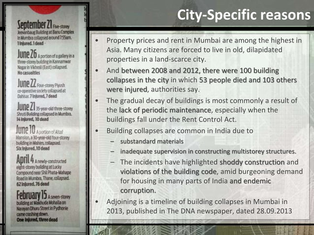 Building Failures and its Causes- Theory of structures | PPTX