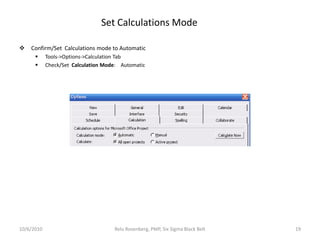 Building Formulas And Dashboard In Ms Project | PPT