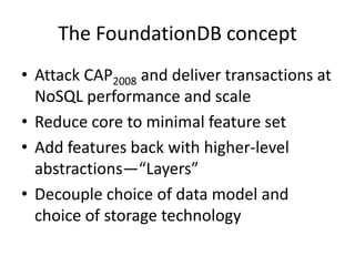 Building FoundationDB | PPT