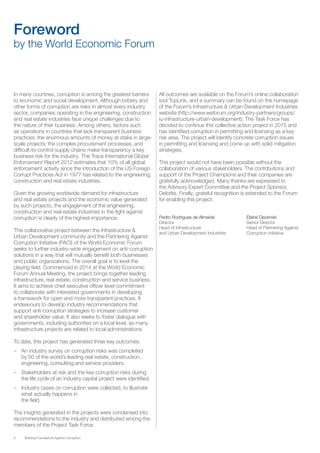 Building Foundations Against Corruption - WEF | PDF