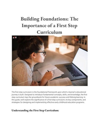 Building Foundations_ The Importance of a First Step Curriculum.pdf