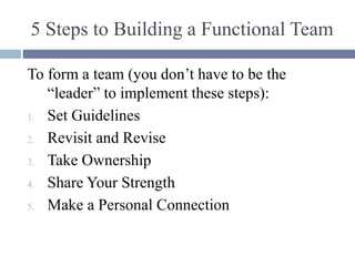 Building Functional Teams | PPT