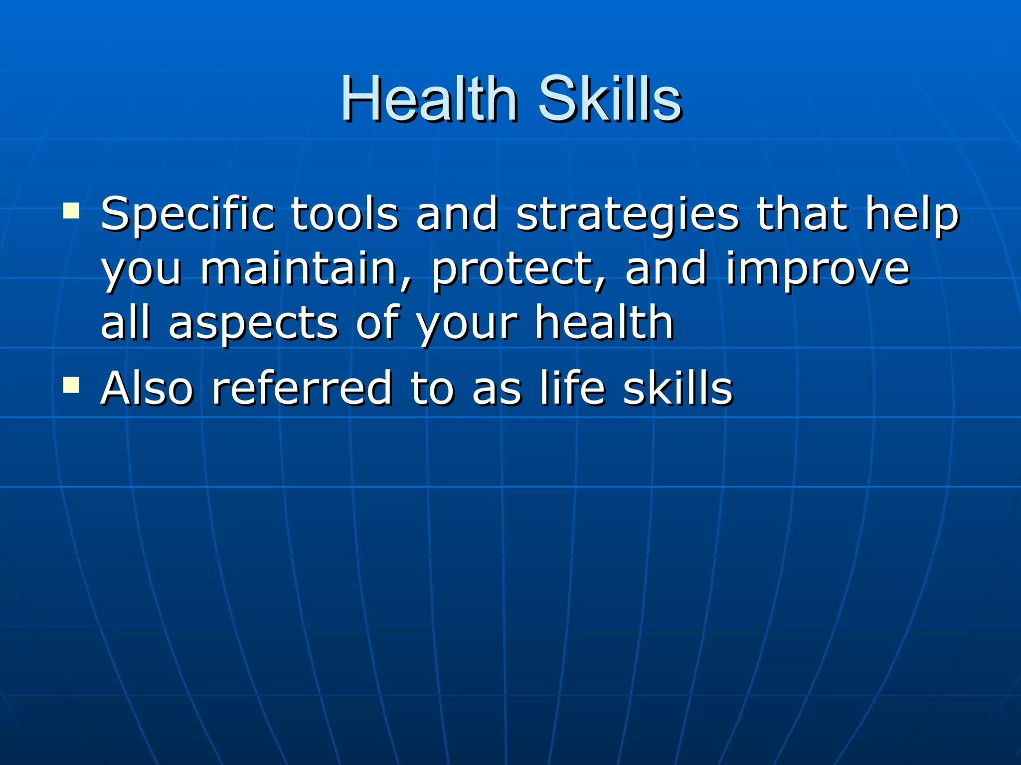 Building health skills chapter 2- lesson 1 | PPT