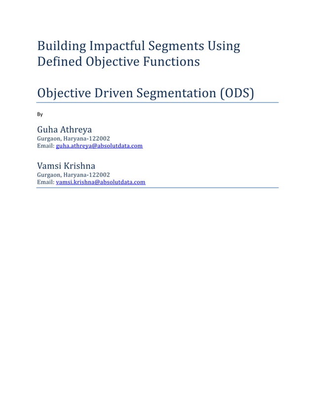 Objective Driven Segmentation | PDF | Business Accounting & Finance | Business