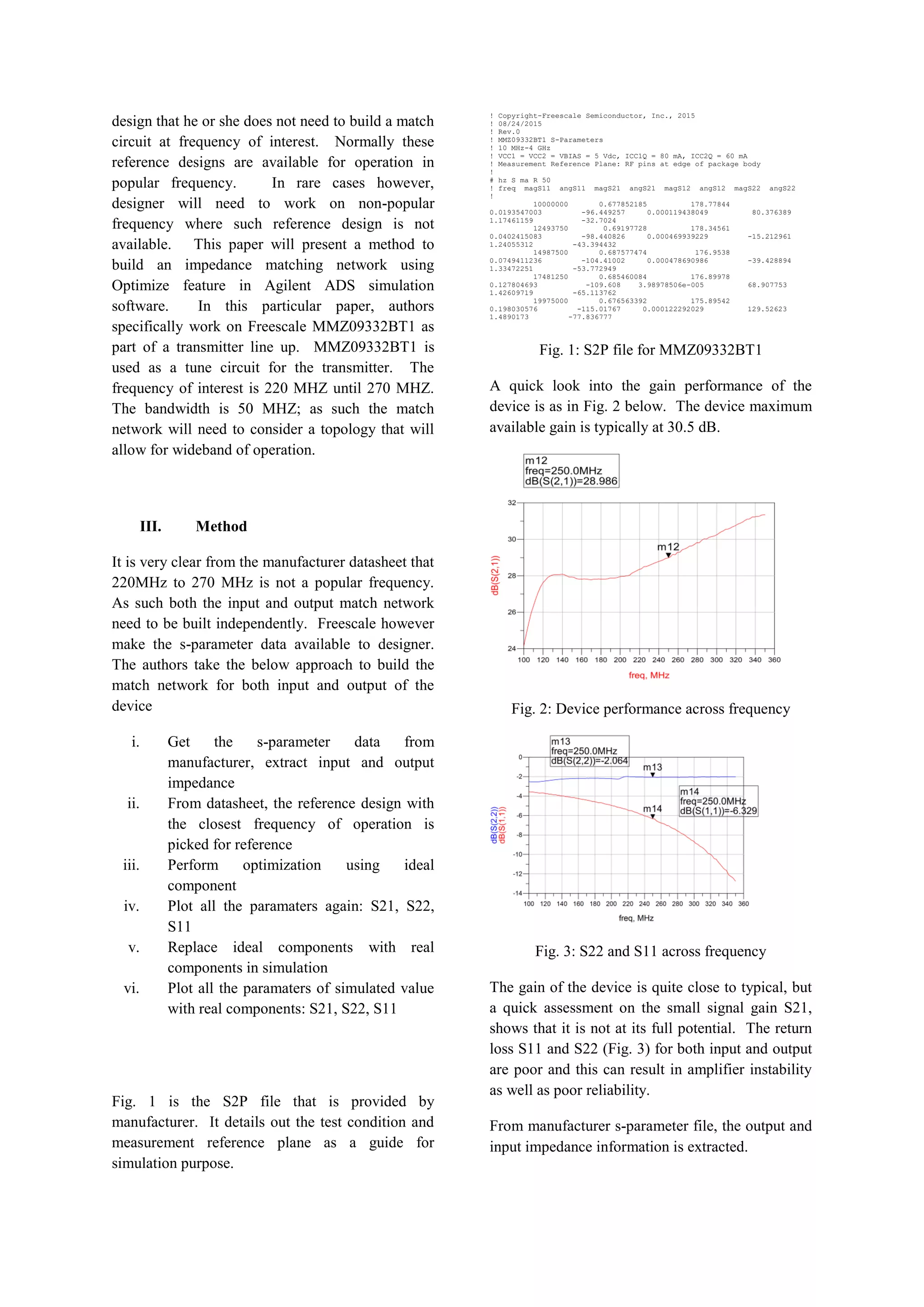 Building Impedance Matching Network Based On S Parameter From Manufacturer Pdf