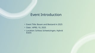 Building in existing structures Many parts make a whole | PPT