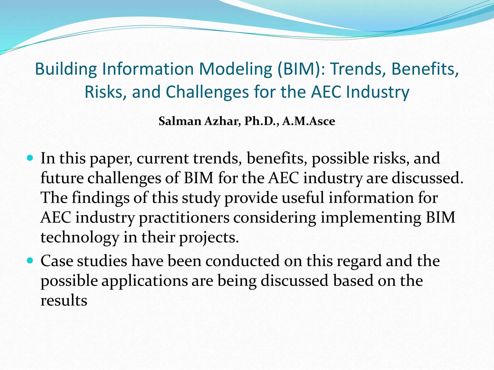 Building Information Modeling Pptx 3 D Graphics Computer Software And Applications