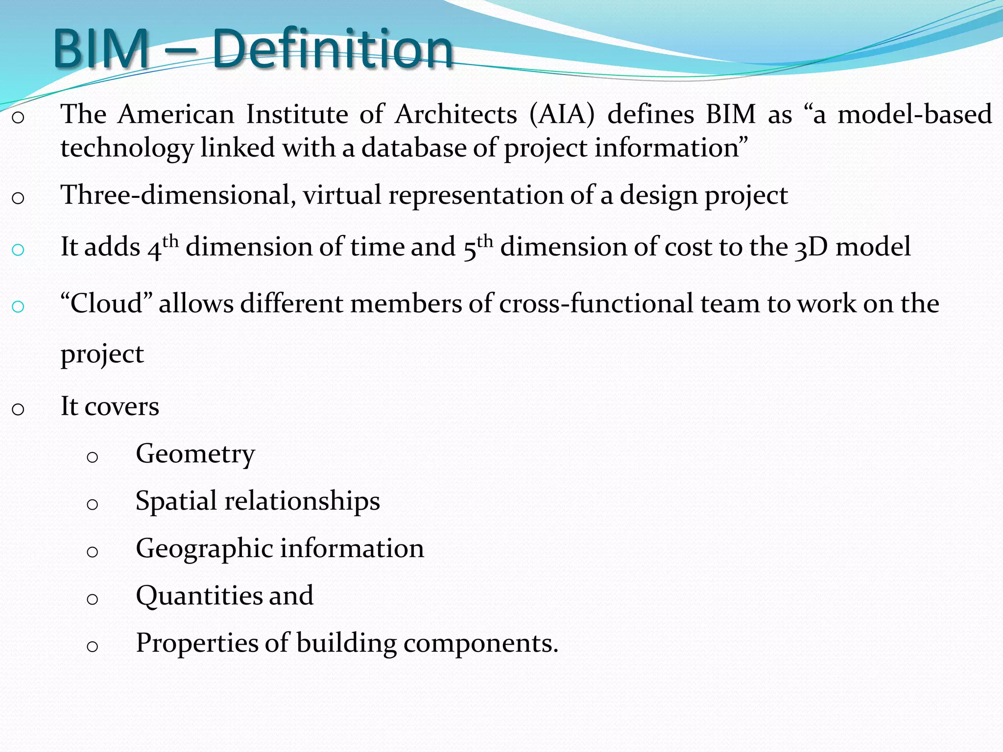 Building information modeling | PPTX