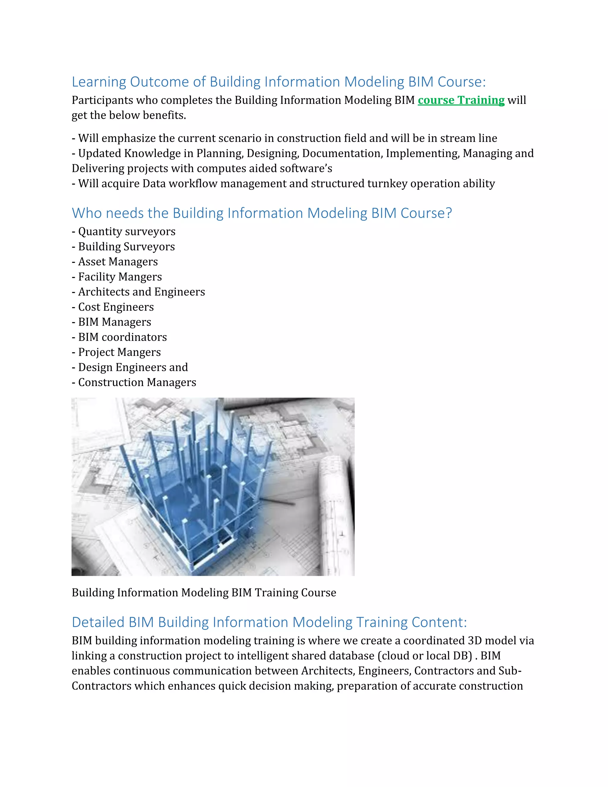 Building Information Modeling BIM Training Course in Dubai.pdf | Civil ...
