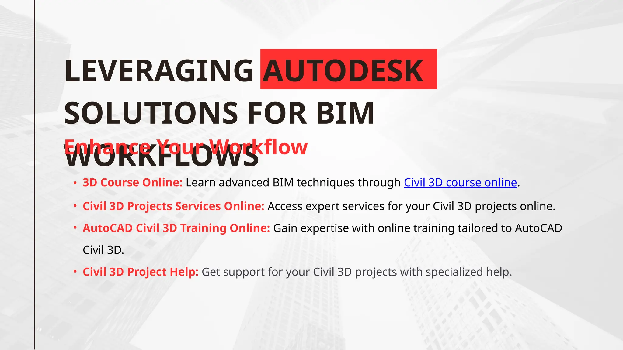 Building Information Modeling Workflows with AutoCAD Civil 3D | PPTX