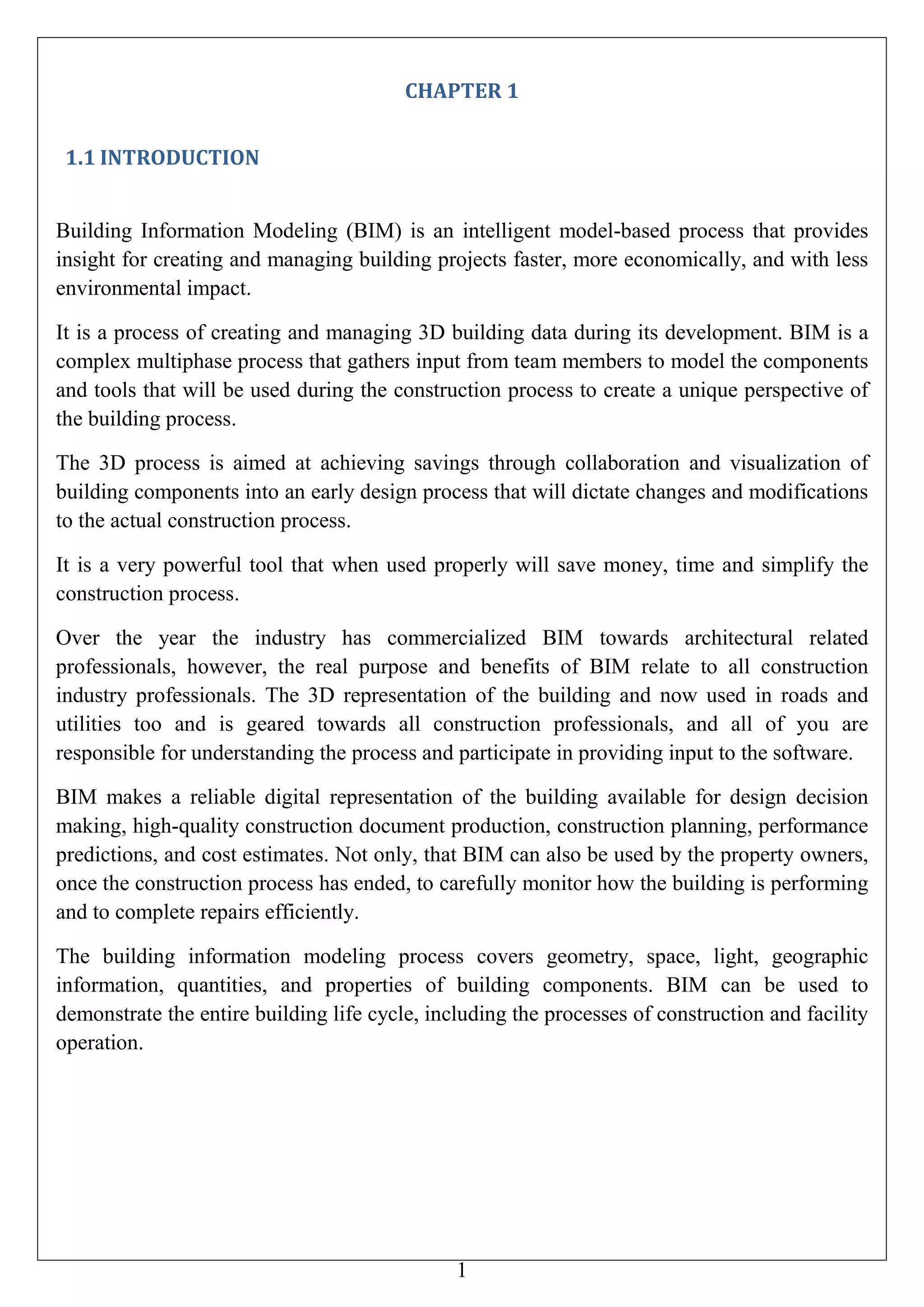 Building information modelling report | PDF