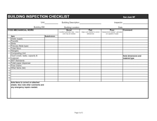 Inspection Sheet Template Excel