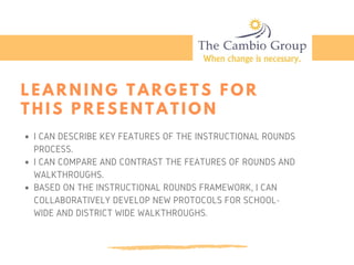 Building Instructional Leaders Through Instructional Rounds | PPT