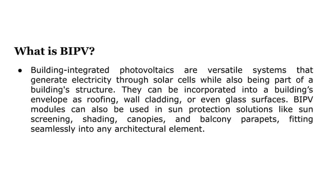 Building Integrated Photovoltaics (BIPV): Residential & Commercial ...