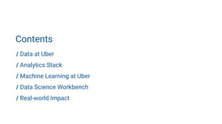 Building intelligent applications, experimental ML with Uber’s Data ...