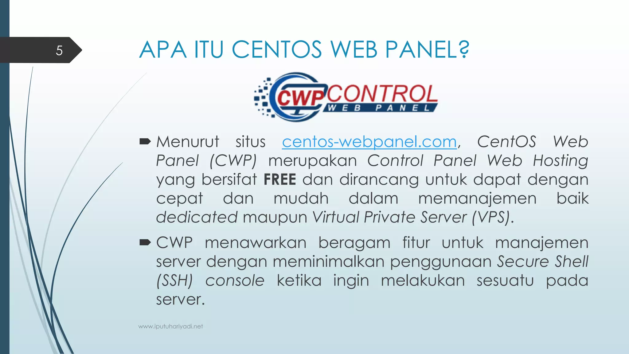 Building Internet Server using CentOS 7 and CentOS Web Panel (CWP) | PPT